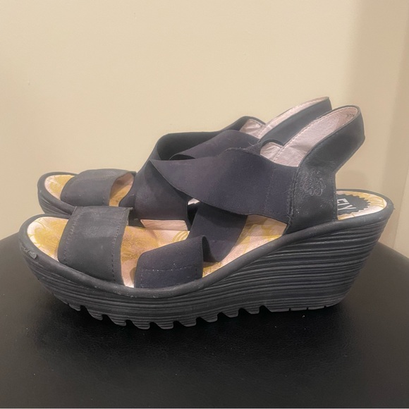 Fly London | Shoes | Fly London Yaji Black Leather Criss Cross Gore ...